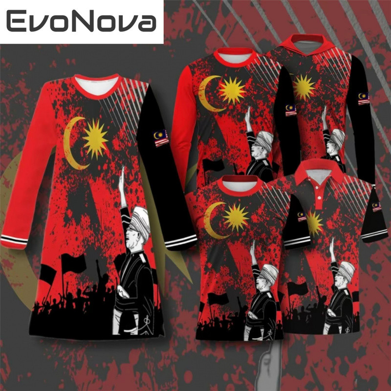Baju Merdeka Family Set 2025 - Short & Long Sleeve T-shirts/Polo Shirts ...