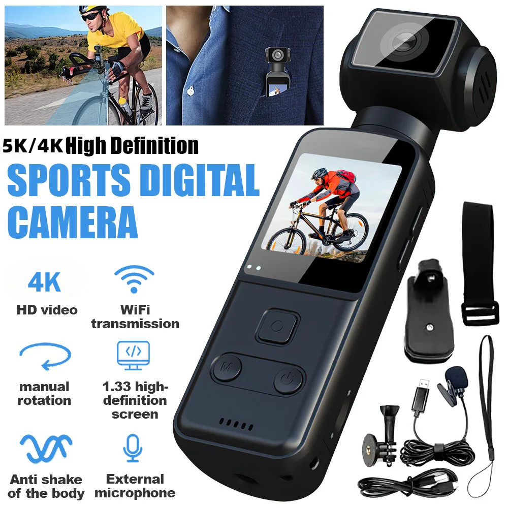5K/4K HD Pocket Action Camera Portable Digital Video Recorder Police ...
