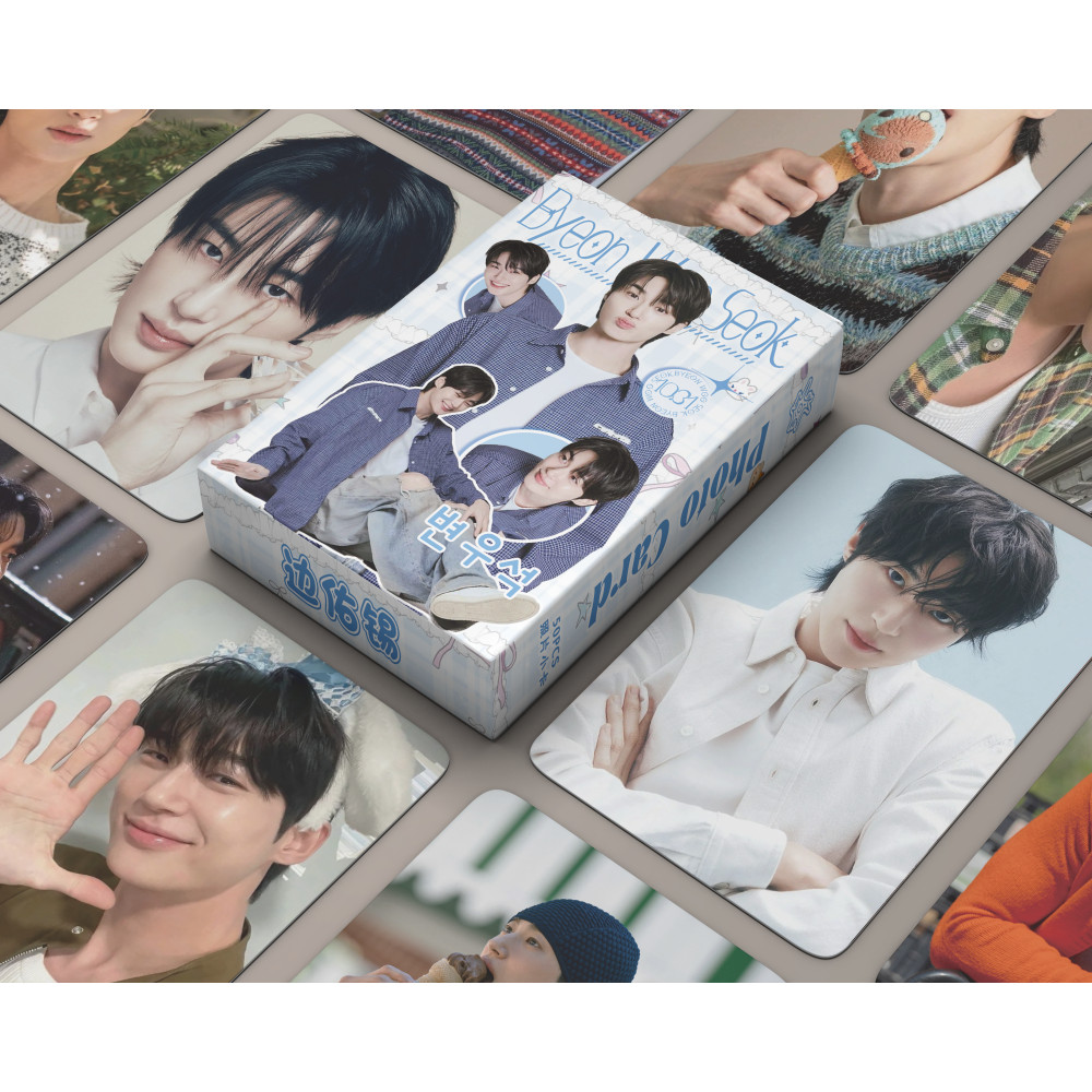 50-55pcs Song Kang Byeon Woo-seok laser Hologram Photocards Keyring Key ...