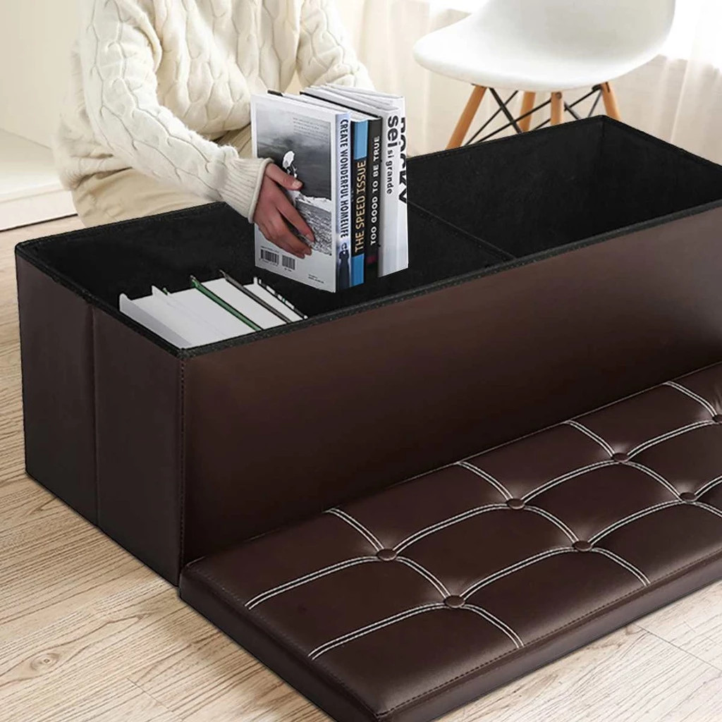 Storage Stool PU Leather Sofa Storage Folding Sofa Storage Box Large ...