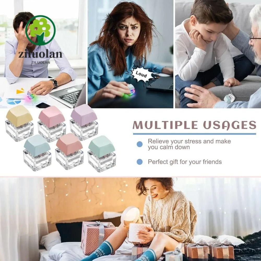 ZILUOLAN Fidget Keychain, With Light Keys Button Finger Keyboard Caps ...
