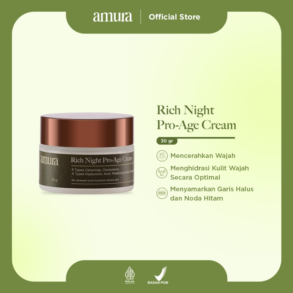 Amura Rich Night Pro-Age Cream Original Protects Skin Barrier ...
