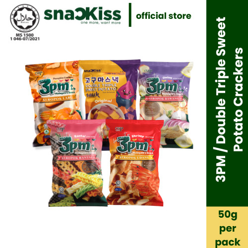 3PM Crackers Keropok Bawang | Udang| labu| Rantai Keropok Ubi Manis ...