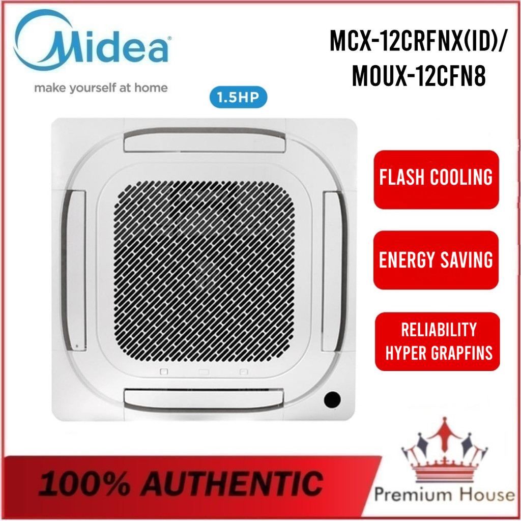 Midea MCX Series Ceiling Cassette Air Conditioner 1.5HP FULL DC ...