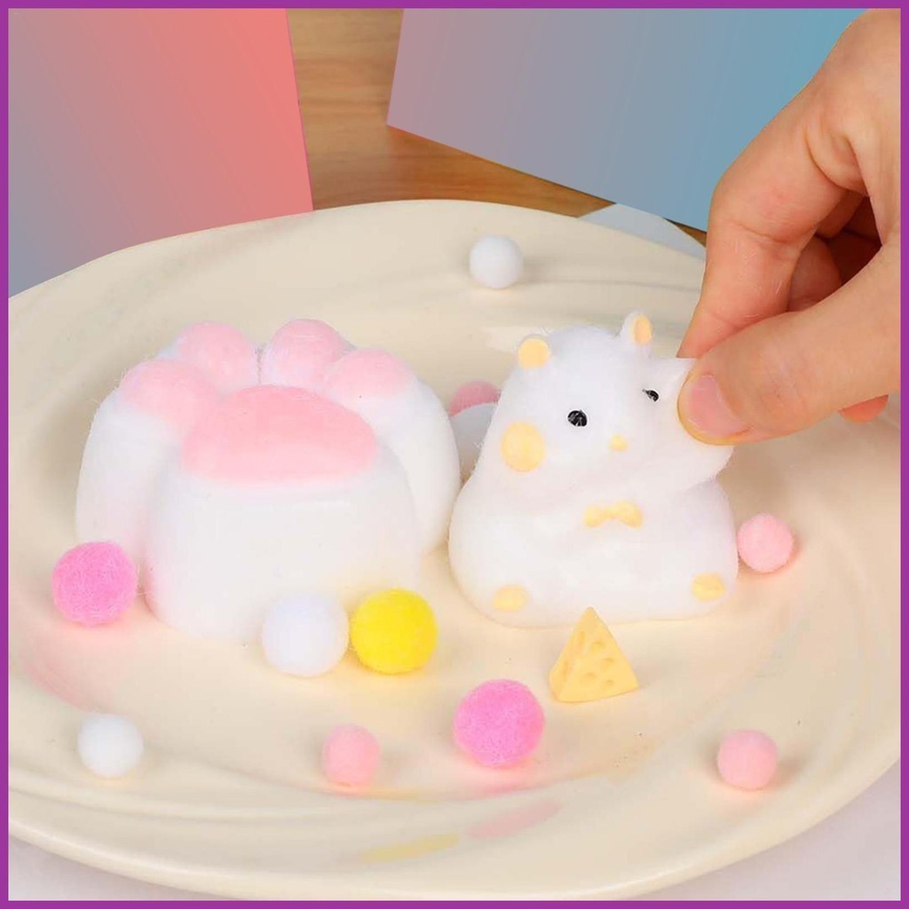 Squishy Hamster Toy Hand Relax Toy with Cheese Fidget Squeeze Toy ...