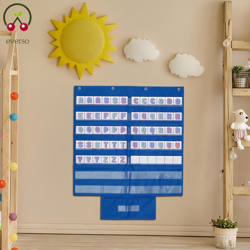 Pocket Chart Sentence Strip Holder with 7 Plus 1 Pockets Large ...