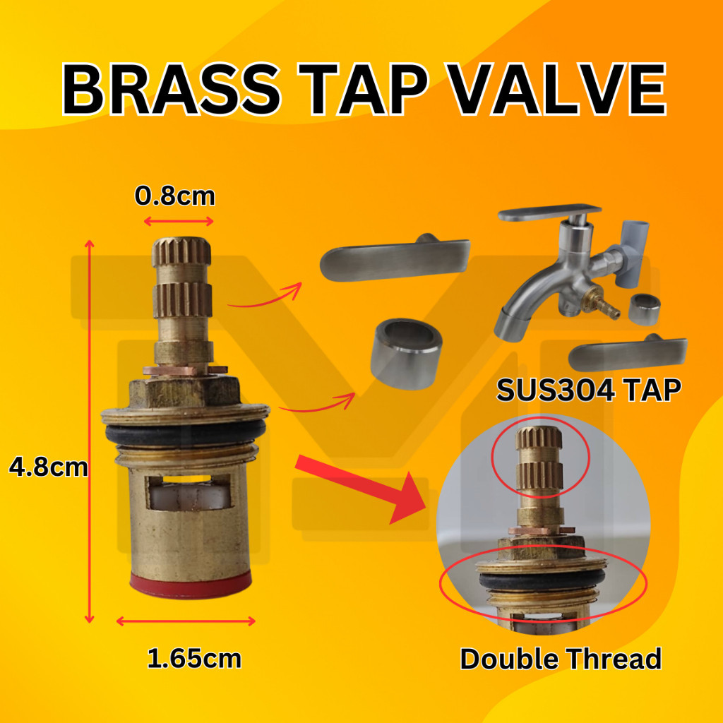 “HAYNES” 1/2" Replacement Brass Ceramic Disc Valve Tap Cartridge Insert ...