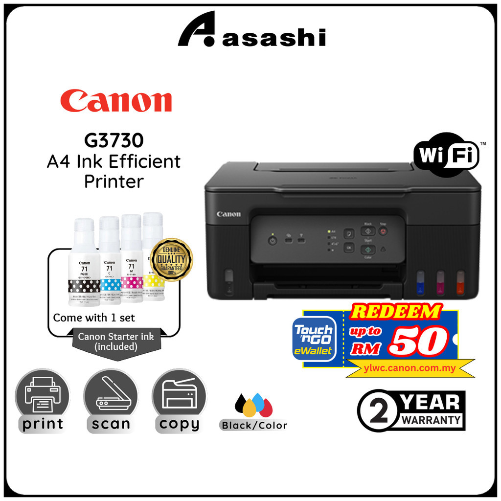 Canon G3730 A4 Ink Efficient Printer (Print,Scan,Copy & Wireless ...