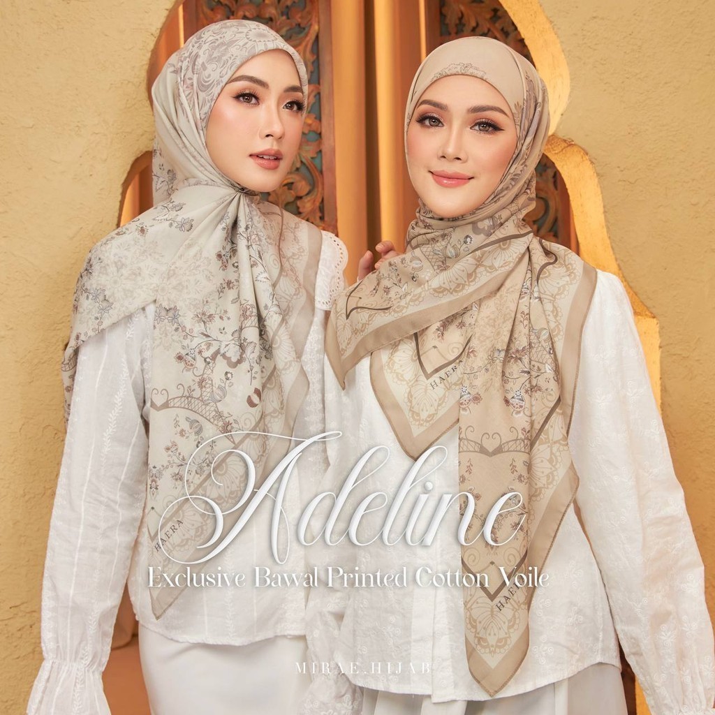 HAERA || ADELINE Exclusive Printed Bawal Series (Bidang 48) | Shopee ...