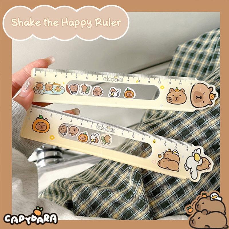 Cartoon Capybara Pattern Ruler Student Drawing Ruler Creative Shaken ...