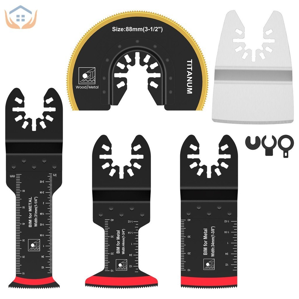 8Pcs Oscillating Saw Blades Set Titanium Plated Bi-Metal Oscillating ...