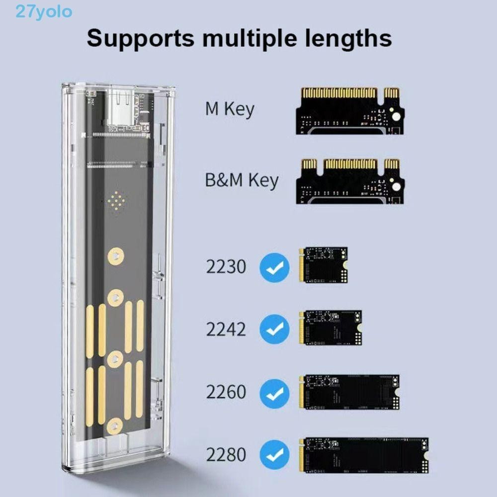 YOLO M.2 SSD Box, Transparent NVME M2 Hard Disk Case, Laptop SSD Mobile ...