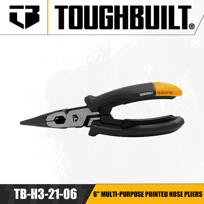TOUGHBUILT TB-H3-21-06 6"Multi-Purpose Pointed Nose Pliers Hand Tools ...