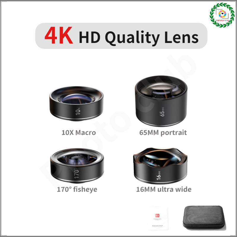 4K HD Phone Lens Mobile Phone Camera Lens Set （10X Macro/65mm Portrait ...
