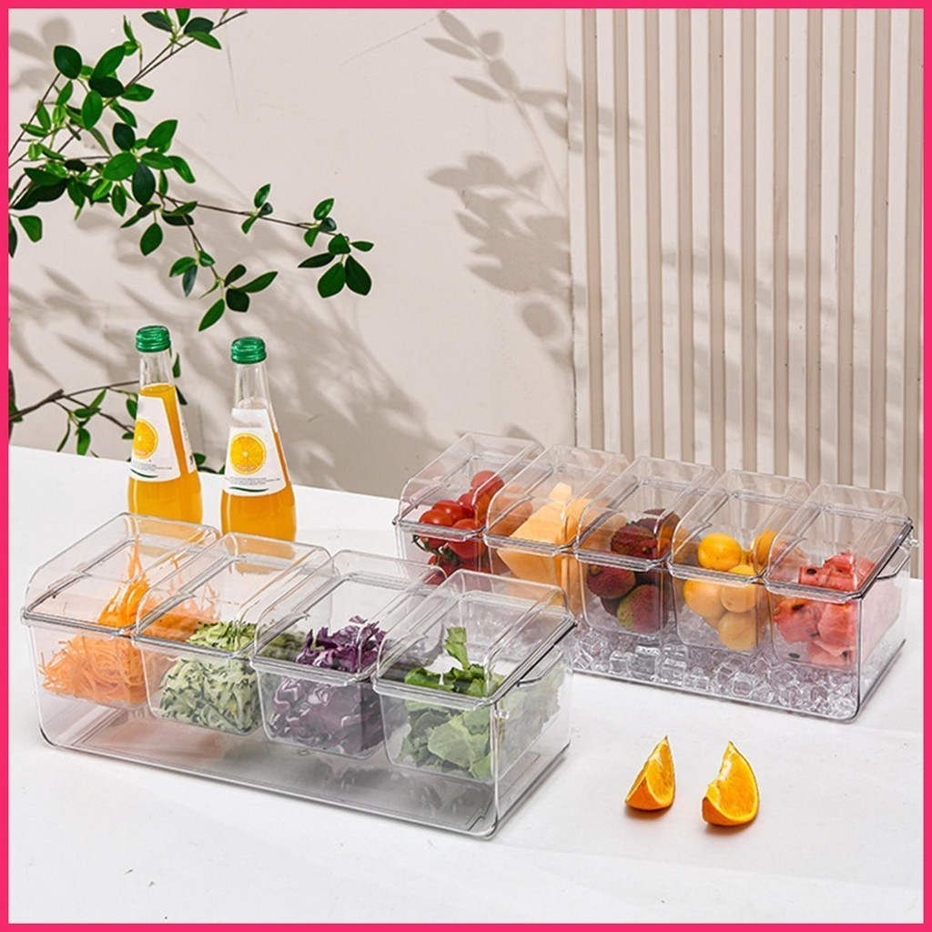 Chilled Serving Tray Garnish Transparent Fruit Platter Removable ...