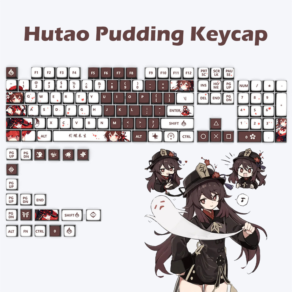 Hutao Pudding Keycap Four-sided Light Transmission SAX Profile PBT Dye ...