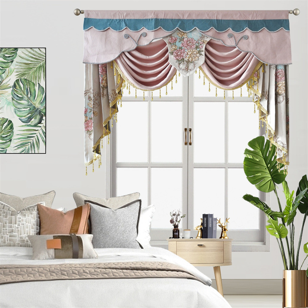 European Luxury Beaded Scallop Curtain Head Jacquard Embroidery ...