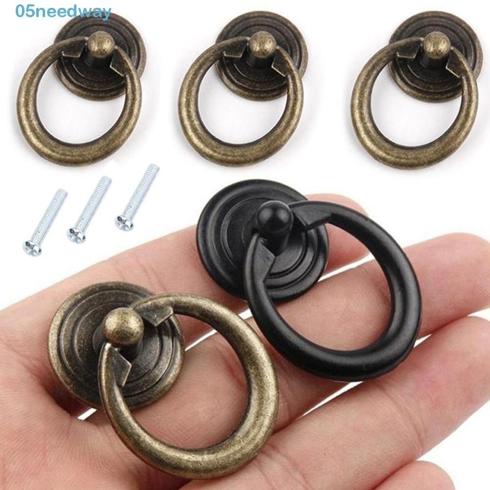 NEEDWAY Cabinet Ring Pulls with Screws Decorative Dresser Cupboard Pulls Handles Hardware Drop ...