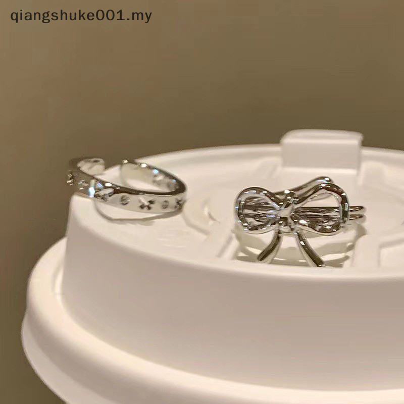 { MY Fashion } 1/2PCS Bowknot Rings Adjustable Opening Rings Set For ...
