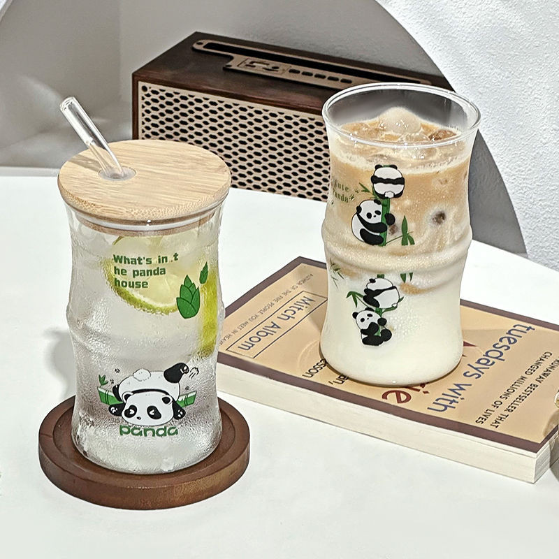 Xiao Fairy cawan kaca in Wind Cute kartun panda Baby cawan buluh Home ...