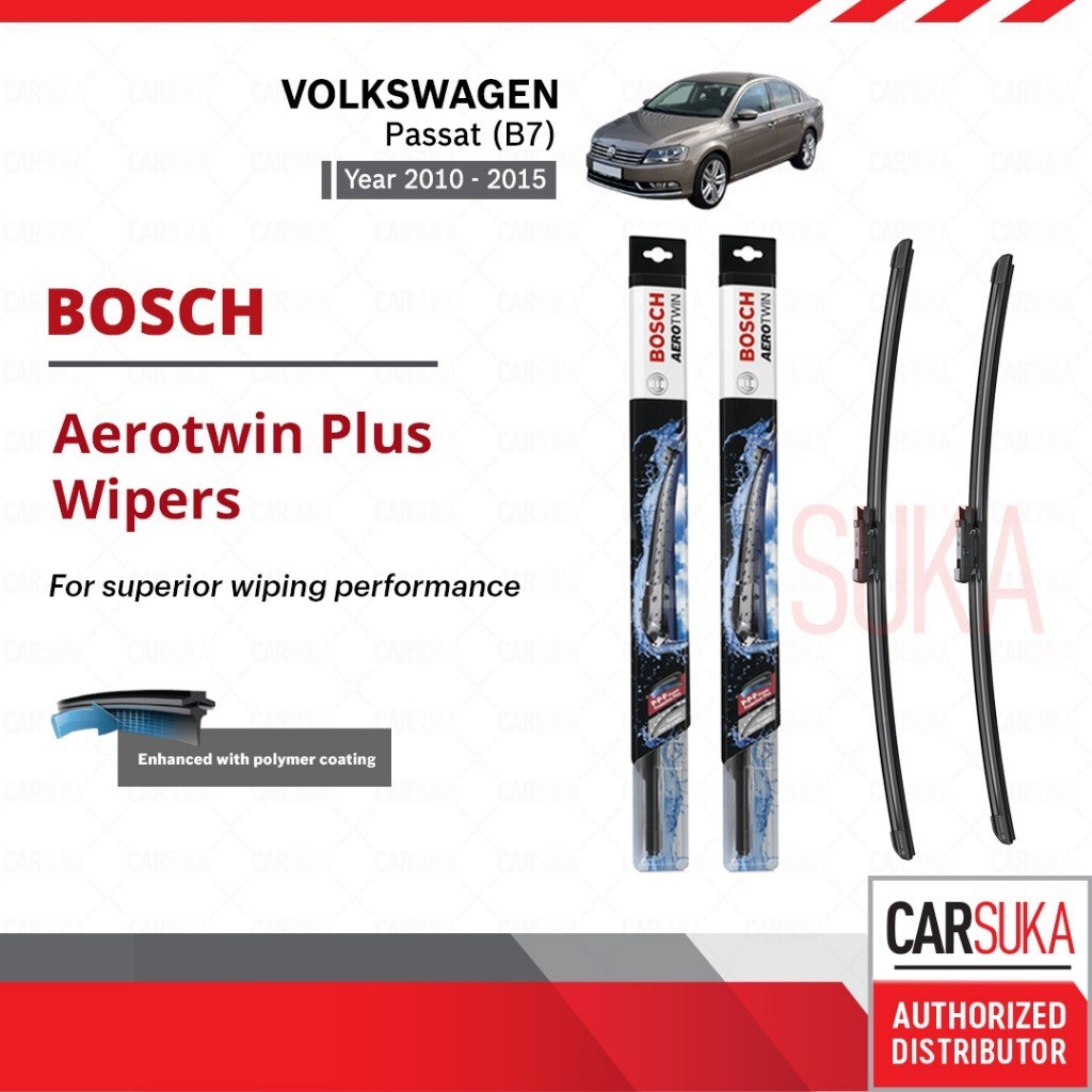 Bosch Aerotwin Plus Multi Clip Wiper Set for Volkswagen Passat B7 (24 ...