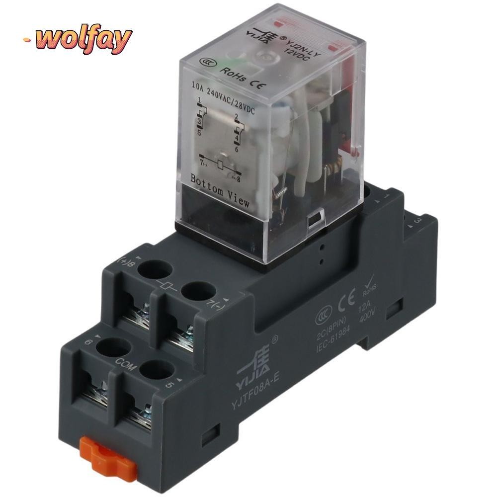 WOLFAY Electromagnetic Power Relay, 8-Pin Plastic Electric Relay ...