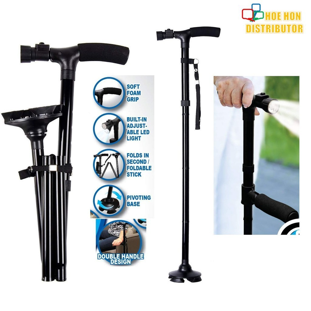 360 Pivot Foldable Walking Stick 1pc Advance Light Weight Crutch Sport ...