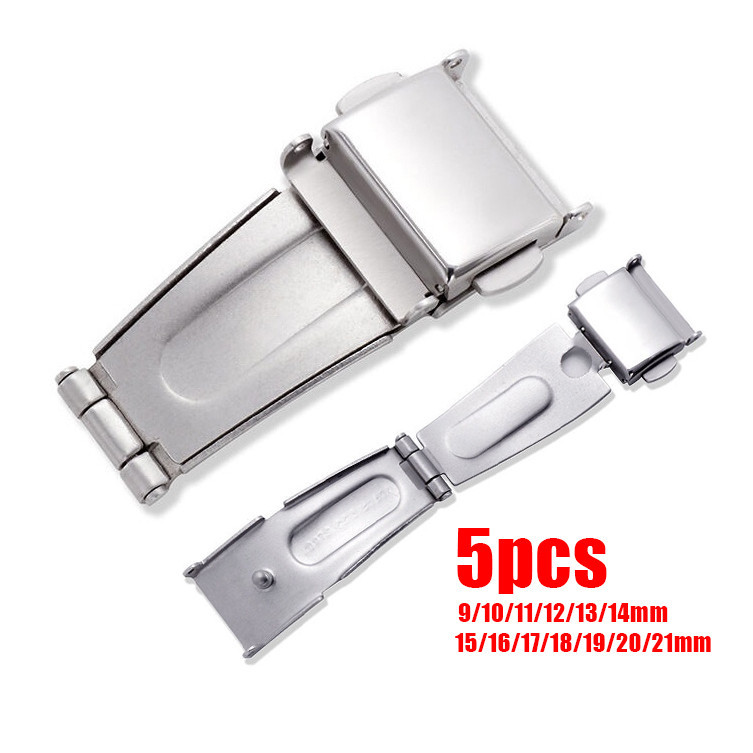 5pcs Watch Band Folding Buckle Watch Strap Metal Button Deployment ...