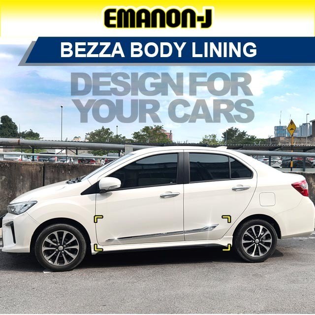 Perodua Bezza Side Body Moulding Trim Chrome 4pcs With Double Tape ...
