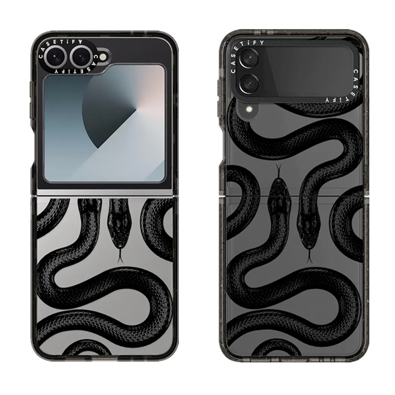 CASETIY Black Kingsnake Hard Case Samsung Galaxy Z Flip 6 Flip 5 Flip 4 ...