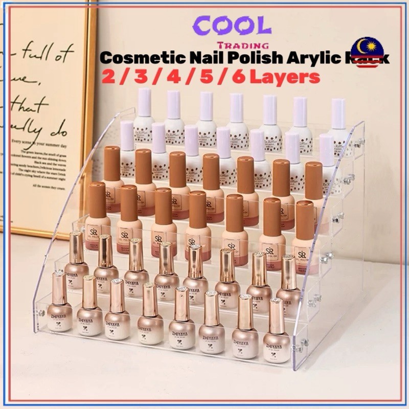 Acrylic Nail Polish Gel Display Rack 2 / 3 / 4 / 5 / 6 Layer Lipstick ...