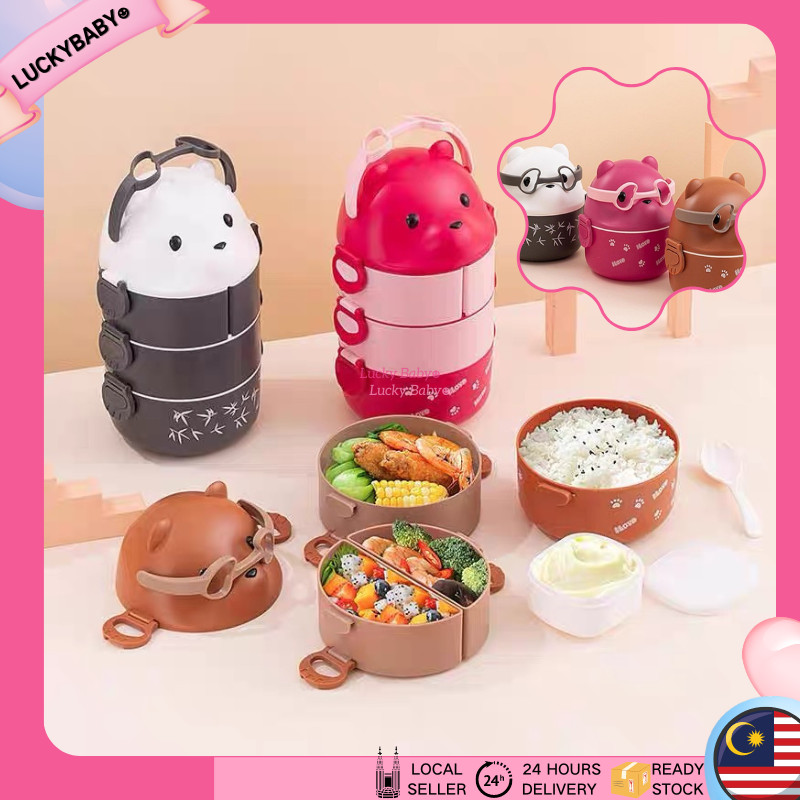 Bear Multiple Layer Lunch Box Kids Soup Container Thermal Container ...