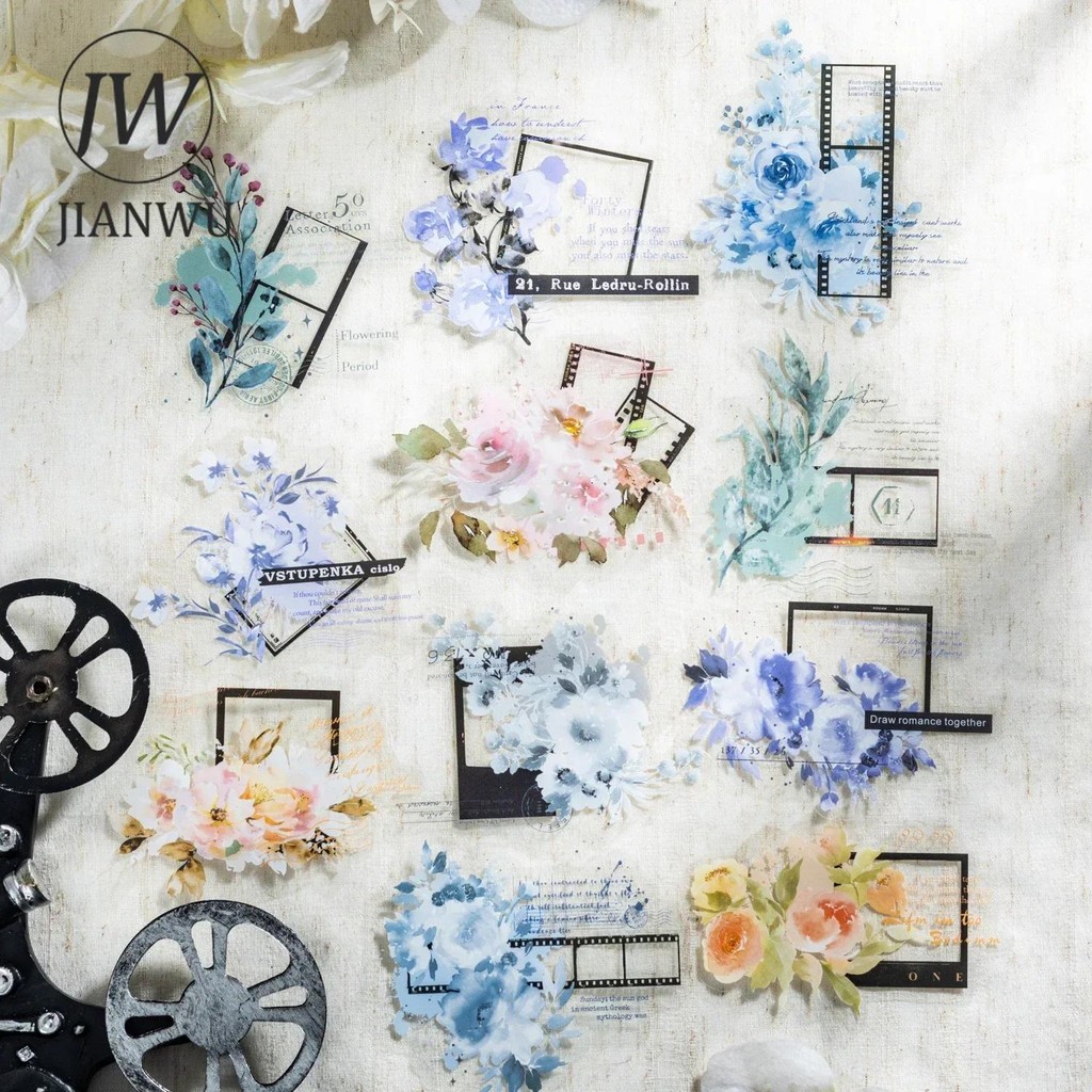 JIANWU Botanical Cinema Series Vintage Flower Film Border Material ...