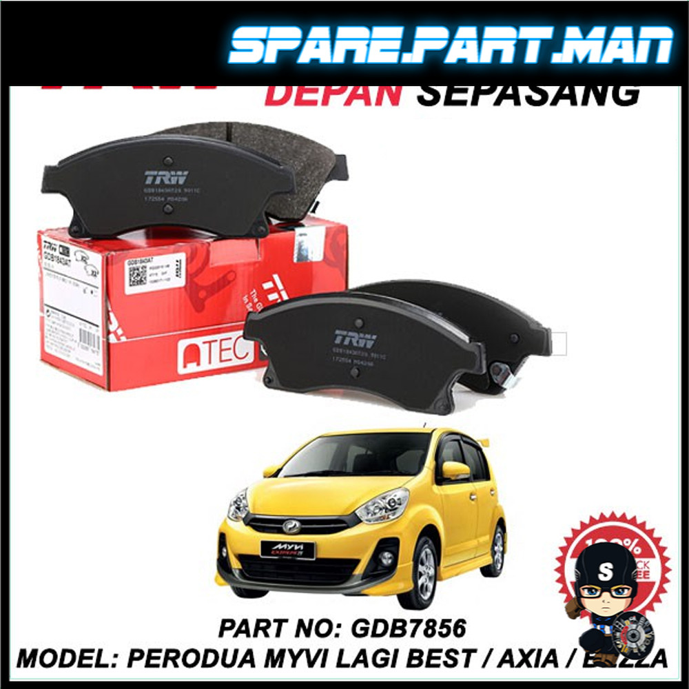 TRW - Perodua Axia / Bezza / Myvi Lagi Best Front Brake Pad ( GDB7856 ...