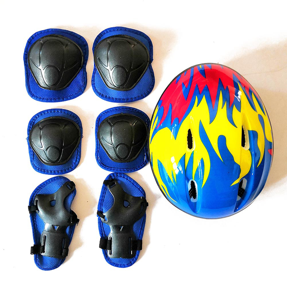 7PCS Self-Propelled Roller Skating Helmet Protective Gear Seven Riding ...