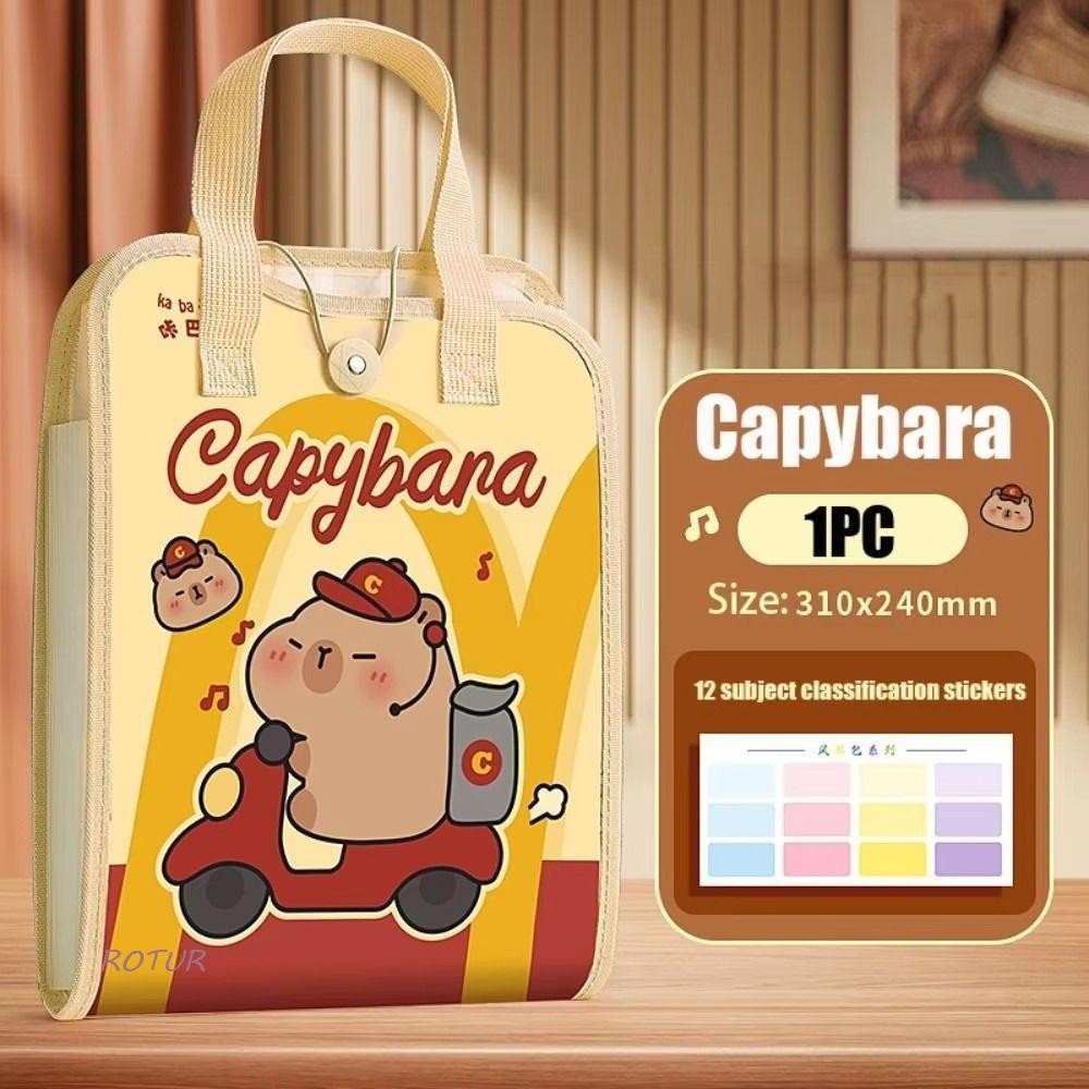 ROTUR 13 Pockets Organ Bag, Large Capacity Capybara A4 Expanding File ...