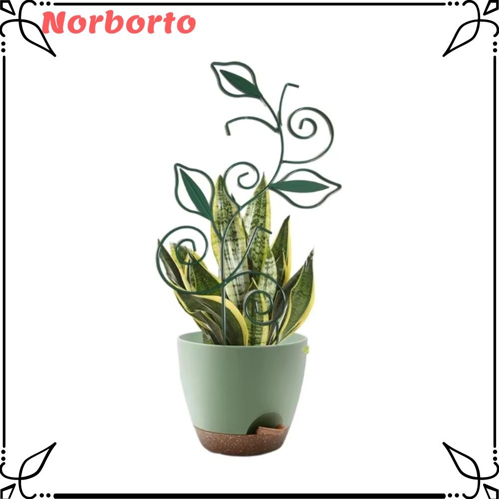 NORBORTO Climbing Vine Trellis, Metal Leaf Shape Iron Plant Support, Solid Stackable Fixed Rod ...
