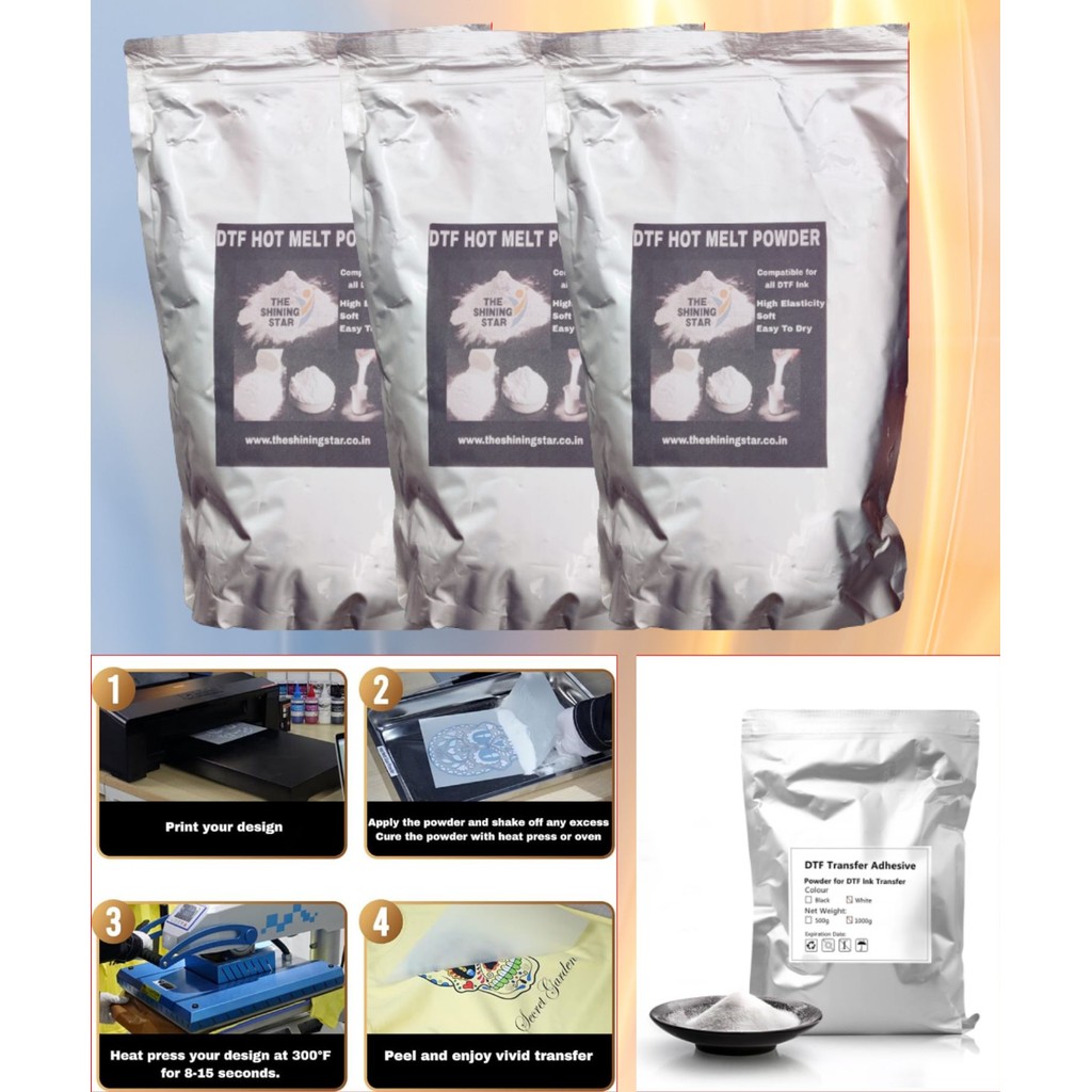 DTF POWDER 1KG DIGITAL TRANSFER HOT MELT ADHESIVE | Shopee Malaysia