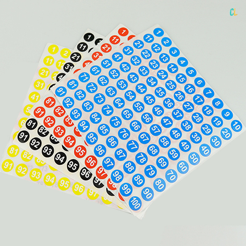 lunette 10Sheets 1-100 Clear Number Sticker Label For Nail Polish Color ...