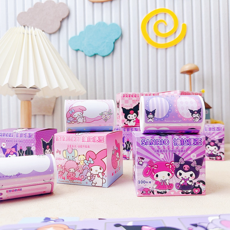 Favorite Name LABEL Sticker And STICKY NOTES ROLL SANRIO MOTIF With BOX ...