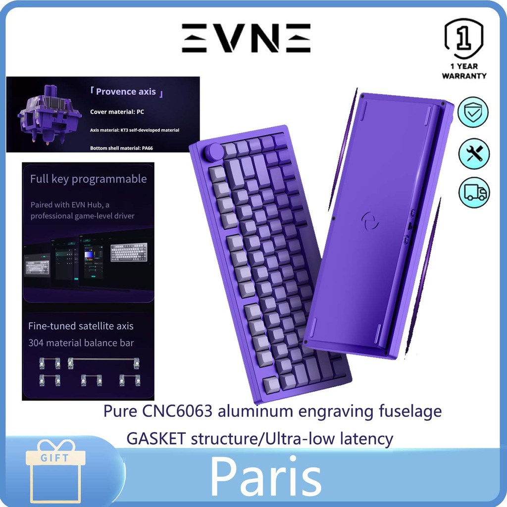 EVN Paris Plus pure CNC6063 aluminum fine carved aluminum Tut keyboard ...