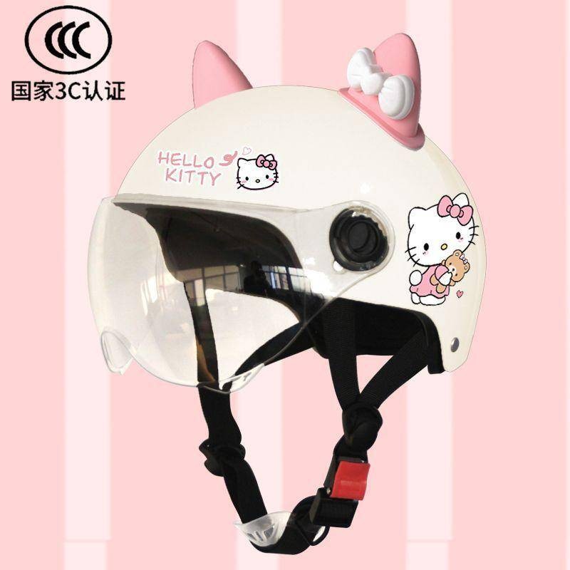 Adult motorcycle helmet, unisex cute Hello Kitty helmet safety helmet ...