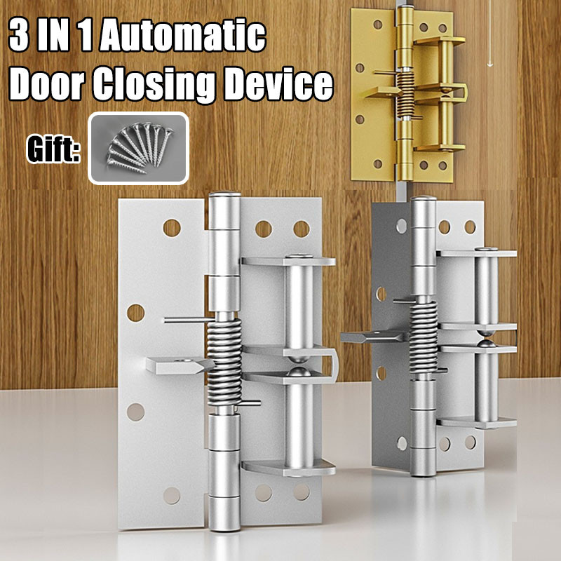 3IN1 Self Closing Spring Door Hinges 90° Aluminum Alloy Automatic Door ...