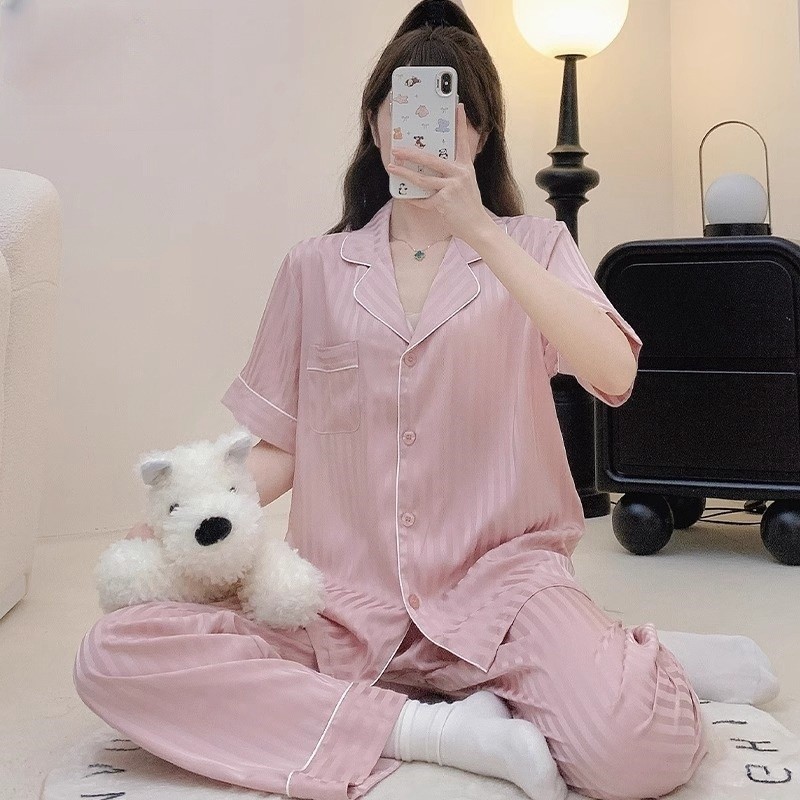 COD Pajamas Large Size XL-8XL Satin 50kg-150 kg + Two-Piece Ice Fabric ...