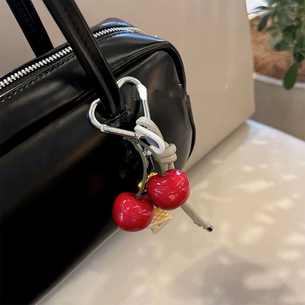 Miu series DIY extremely complicated bag hanging cherry heart keychain ...