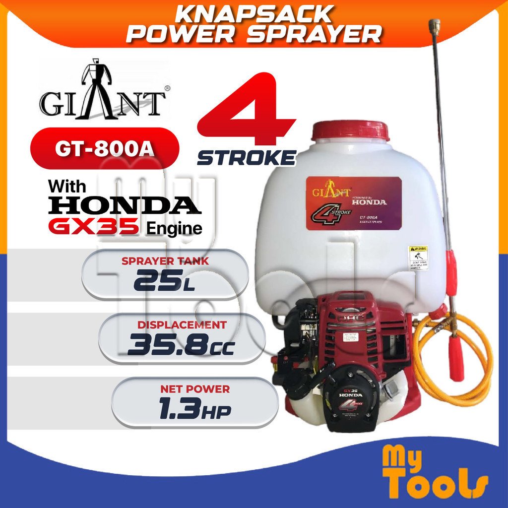 M.Machinery GIANT GT-800 Knapsack Power Sprayer c/w HONDA GX35 Engine (1.3HP) Heavy Duty|25 ...