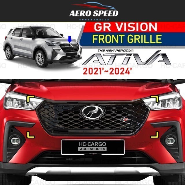 Perodua Ativa 2021 GR Front Grill Glossy Black Painted (Mini Cooper ...