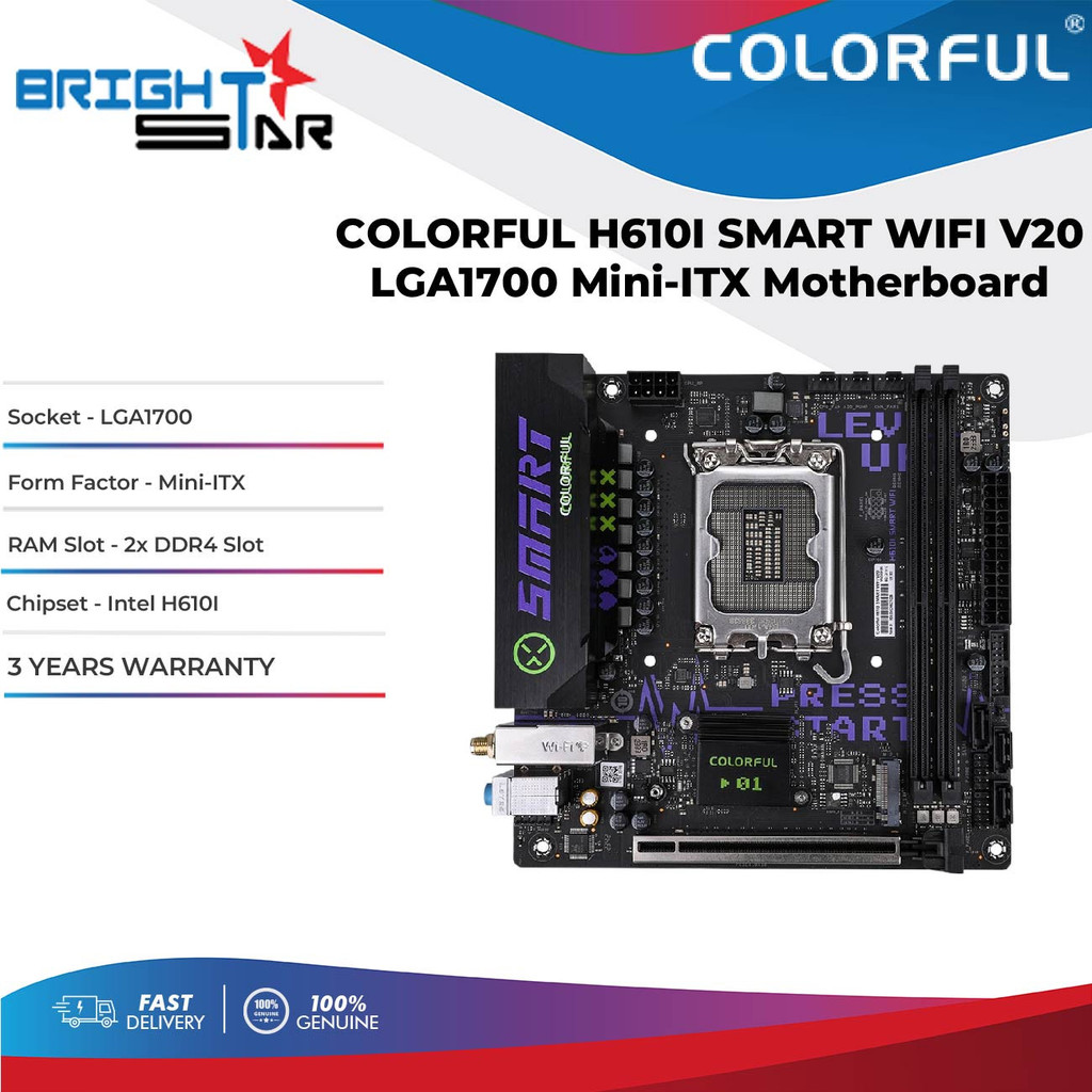 COLORFUL H610I SMART WIFI V20 LGA1700 Mini-ITX Motherboard | Shopee ...