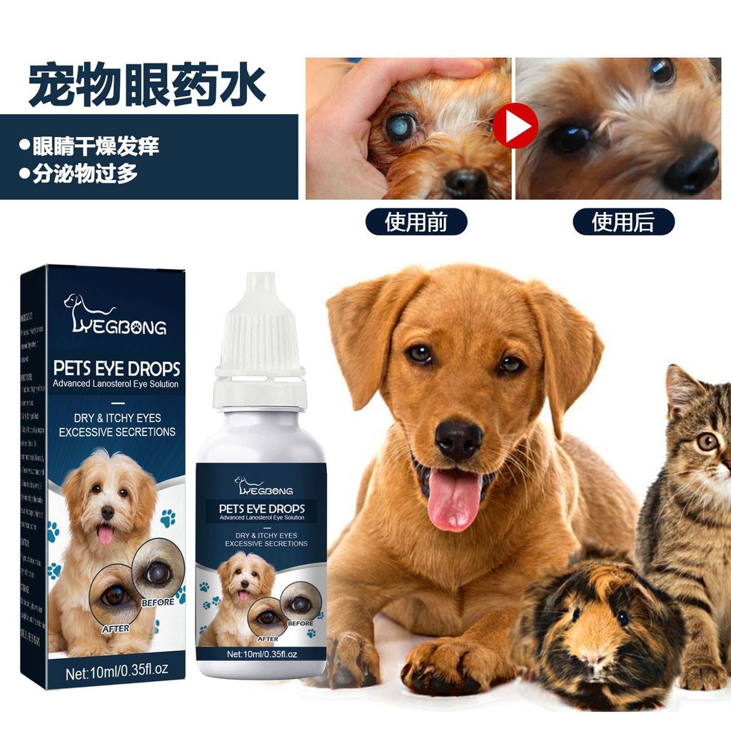 Yegbong Pet Eye Drops Dogs and Cats Tear-Removing and Relieving Eye ...