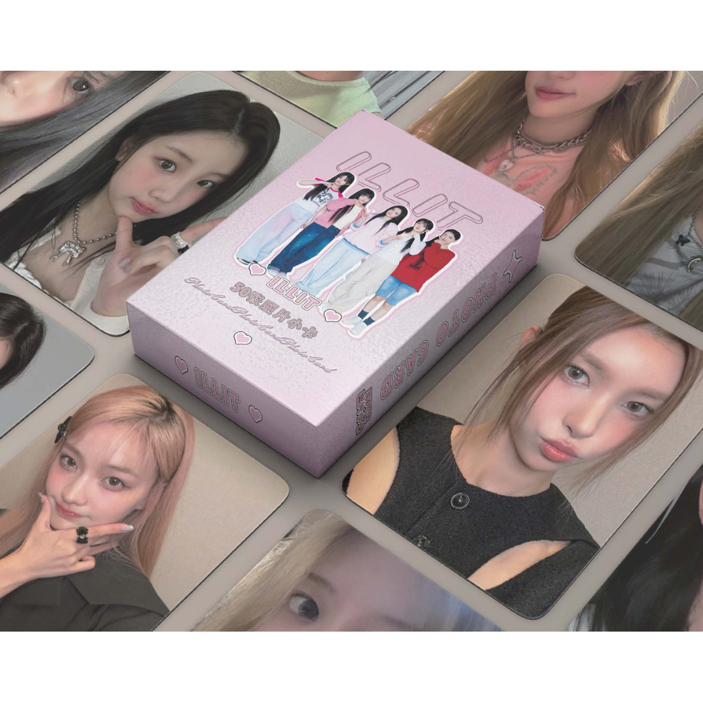 50-55pcs/box ILLIT Holographic Laser Lomo Cards SUPER REAL ME Album ...